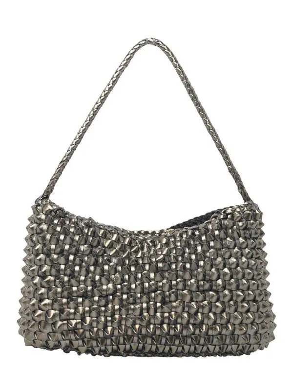 Dragon Diffusion Basil Cactuscovert Foil' Leather Bag - Silver