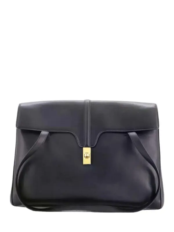 Celine Soft 16 Bag Smooth Calfskin Large Shoulder Bag - Black