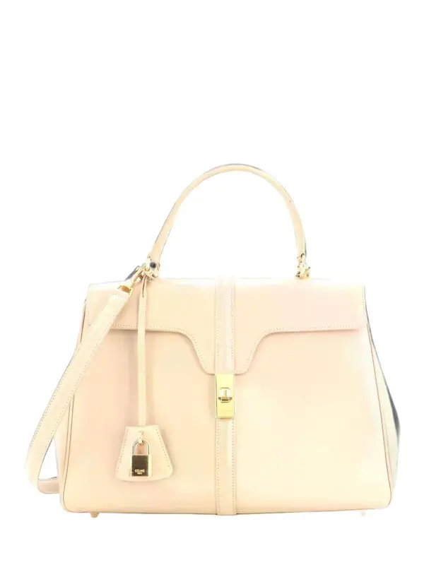 Celine 16 Top Handle Bag Smooth Calfskin Medium Satchel - Neutrals