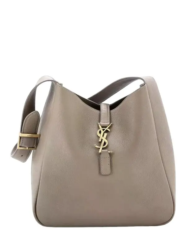 Saint Laurent Le 5 A 7 Supple Leather Small Hobo Bag - Neutrals
