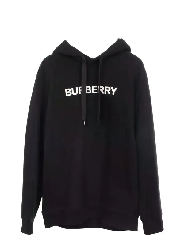 Burberry 2010s Logo Print Hoodie - Black