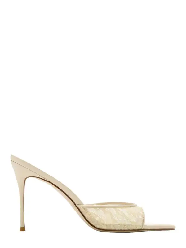 Femme La Bella Lace-panel Sandals - Neutrals