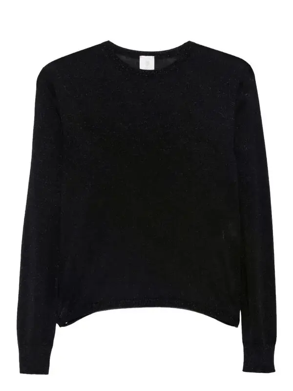 Eleventy Metallic-thread Crew-neck Sweater - Blue
