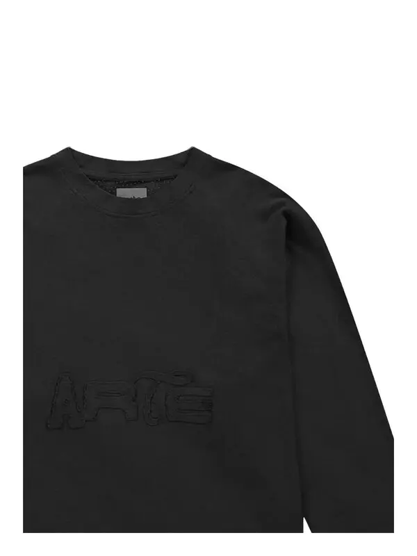 ARTE ANTWERP Logo-embroidered Crew-neck Sweater - Black
