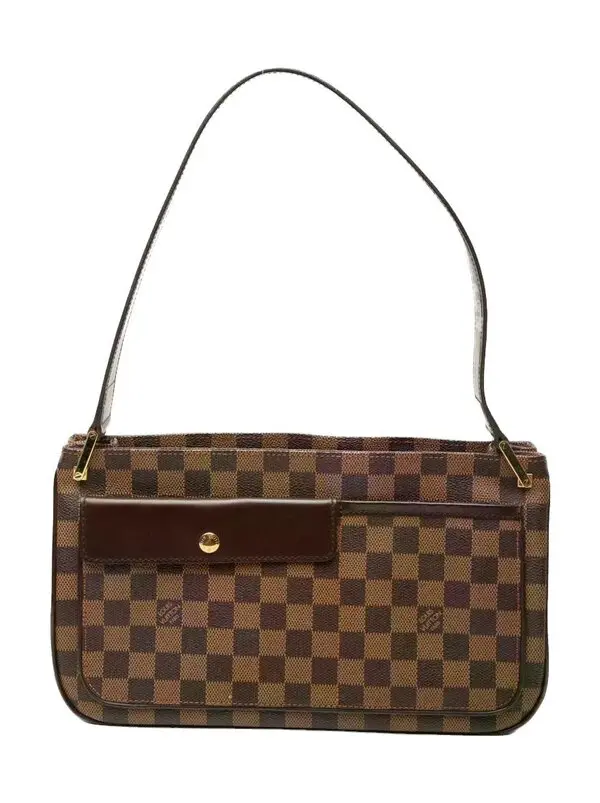 LOUIS VUITTON 2003 Damier Ebene Aubagne Shoulder Bag - Brown