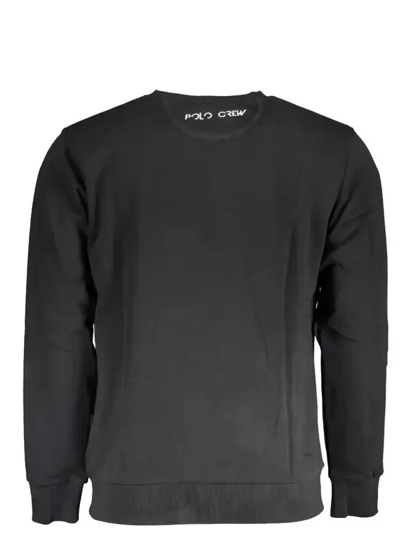 LA MARTINA Embroidered-logo Crew-neck Sweater - Black