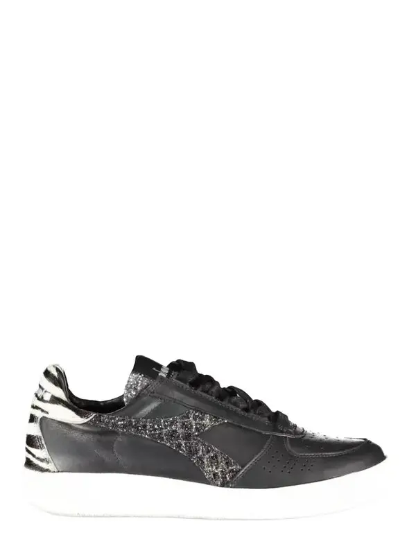 DIADORA Glitter-logo Zebra-print Sneakers - Black