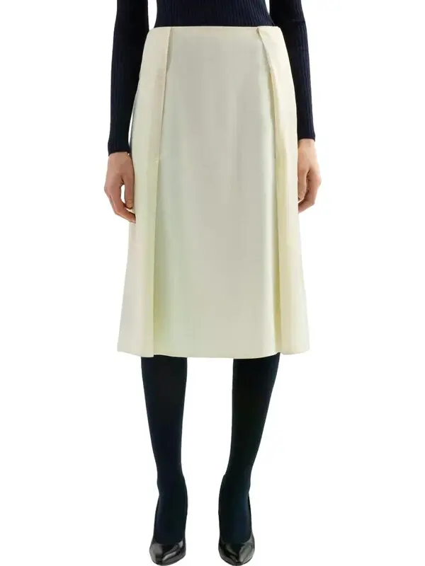 JIL SANDER Pleated A-line Skirt - Neutrals
