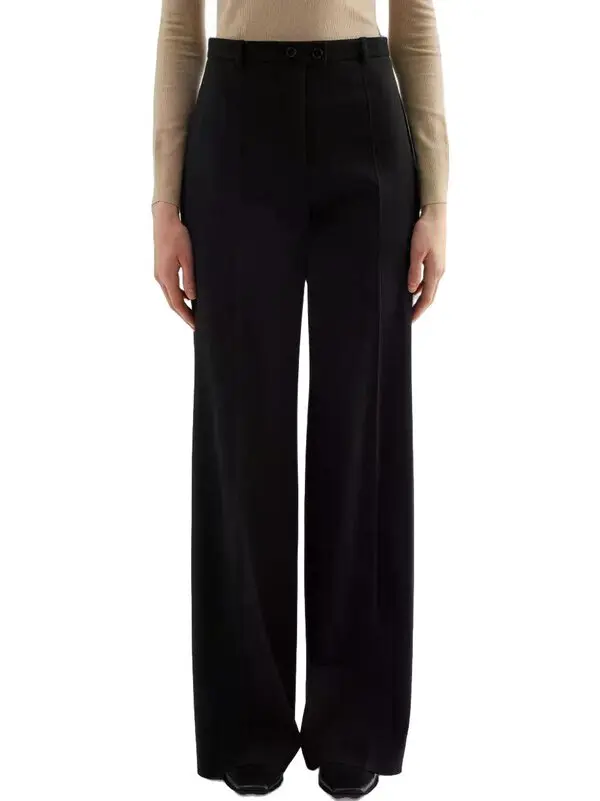 JIL SANDER Wool Wanvas Trousers - Black