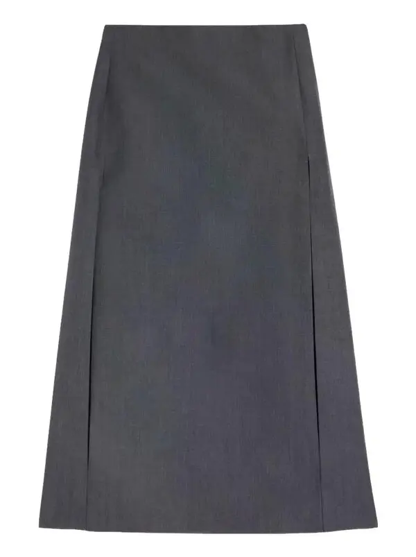 JIL SANDER Fil-à-fil Slit Midi Skirt - Grey