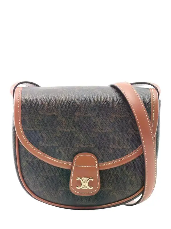 Celine 2010s Mini Besace Triomphe Cross Body Bag - Black