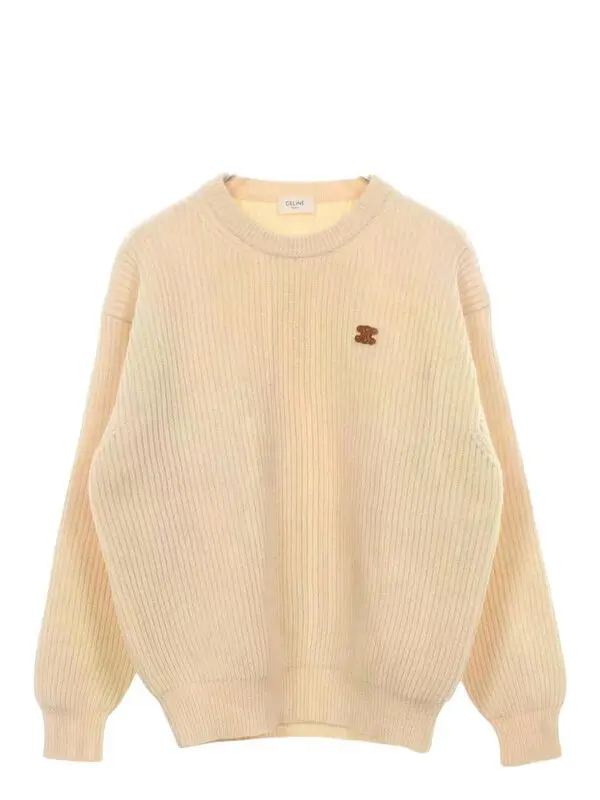 Celine 2010s Triomphe-patch Sweater - Neutrals