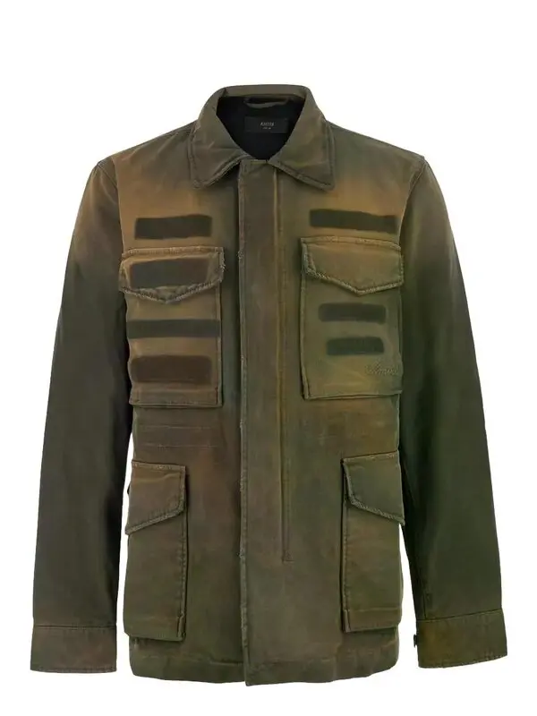 Amiri Faded Multi-pocket Cotton Jacket - Green