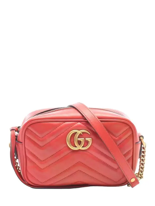 Gucci 2010s Gg Marmont Quilted Shoulder Bag - Red