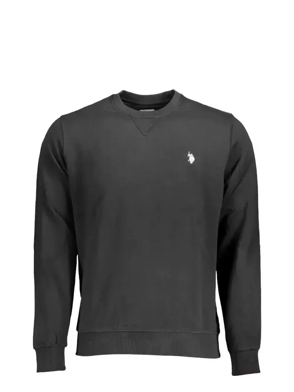 U.s. Polo Assn. Logo-embroidered Crew-neck Sweatshirt - Black