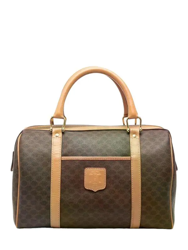 Celine 2013 Macadam Coated Canvas Boston Bag - Brown