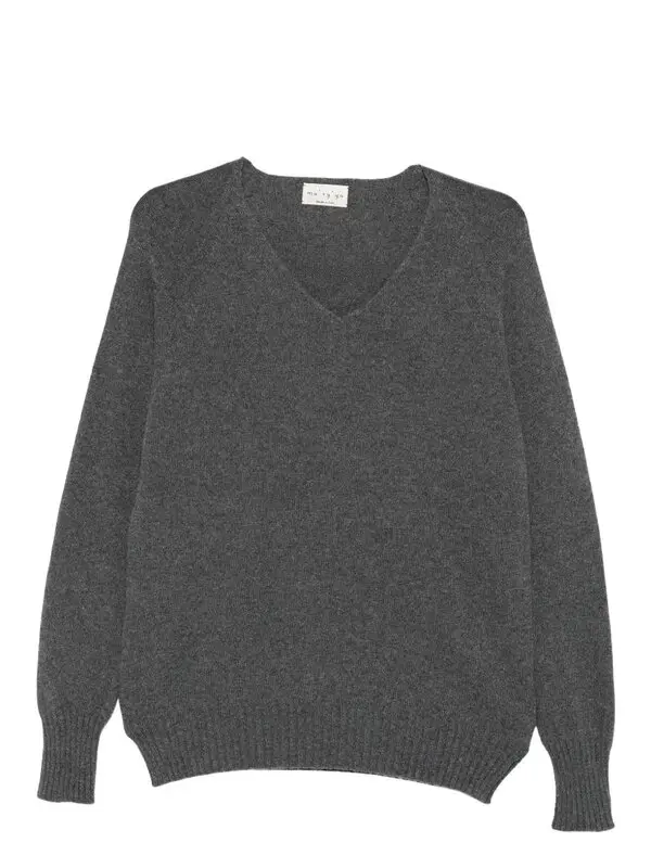 MA'RY'YA V-neck Sweater - Grey