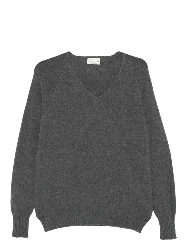MA'RY'YA V-neck Sweater - Grey