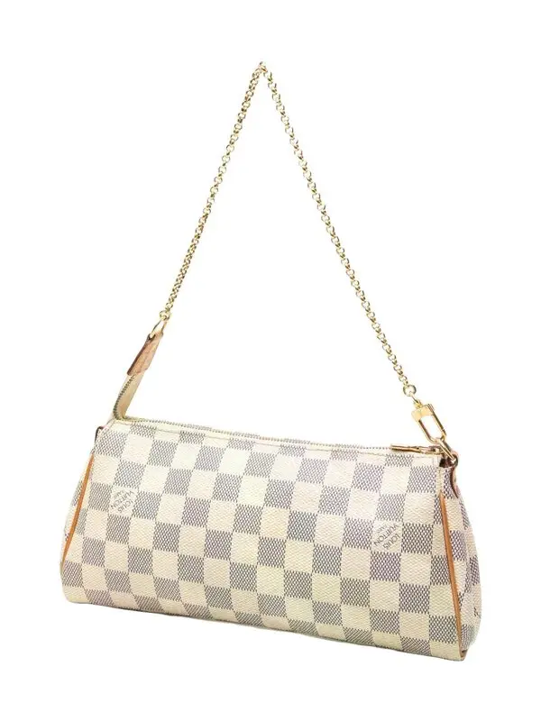 LOUIS VUITTON 2014 Damier Azur Eva Satchel - White