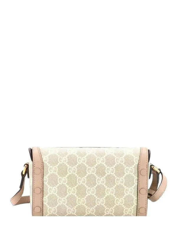 Gucci Horsebit 1955 Flap Gg Coated Canvas Mini Crossbody Bag - Neutrals