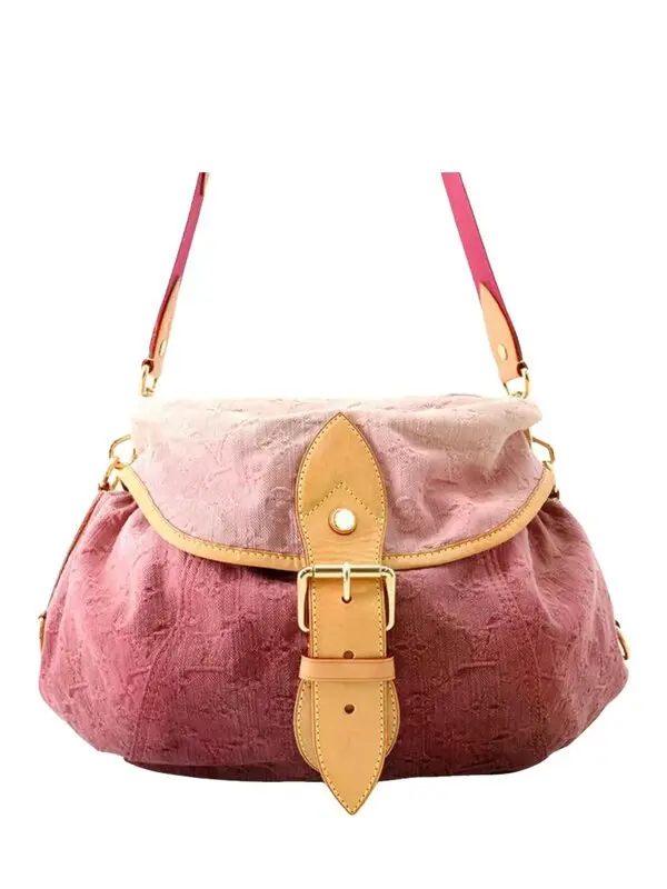 LOUIS VUITTON 2000-2026 Monogram Denim Sunshine Crossbody Bag - Pink