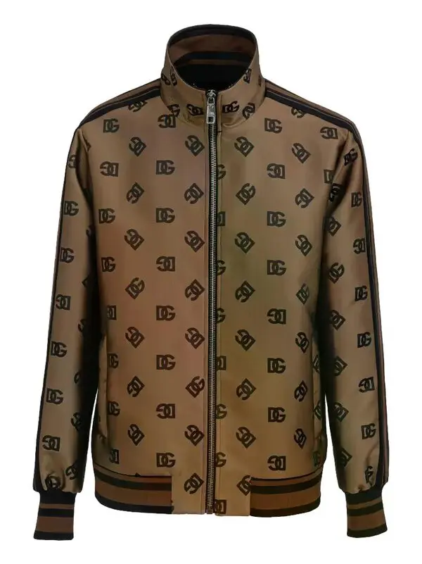 Dolce & Gabbana Logo-print High-neck Track Jacket - Brown