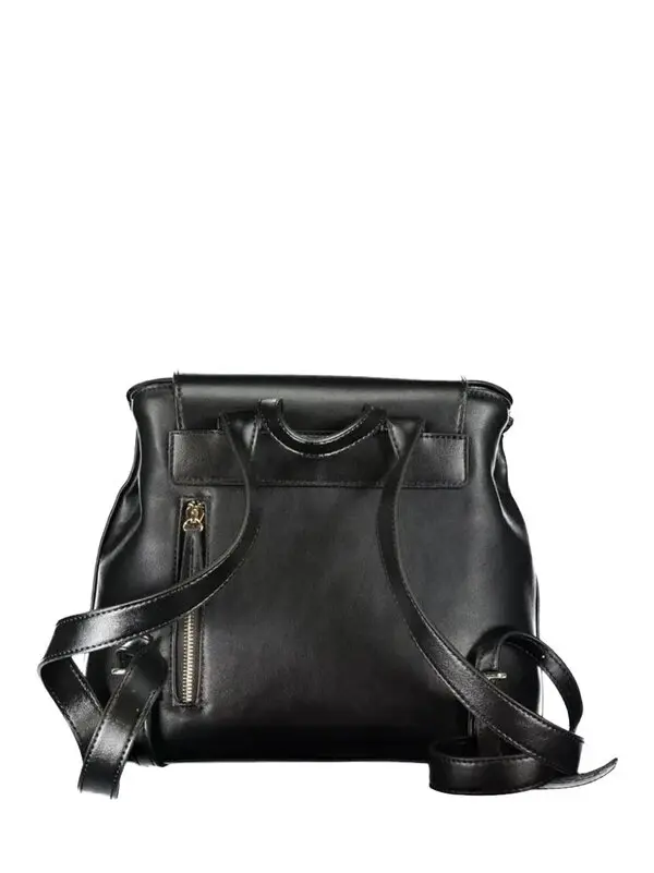MARIO VALENTINO Logo-plaque Foldover Backpack - Black