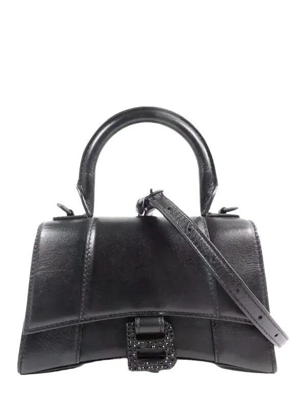 Balenciaga Hourglass Xs Crystal-embellished Tote Bag - Black
