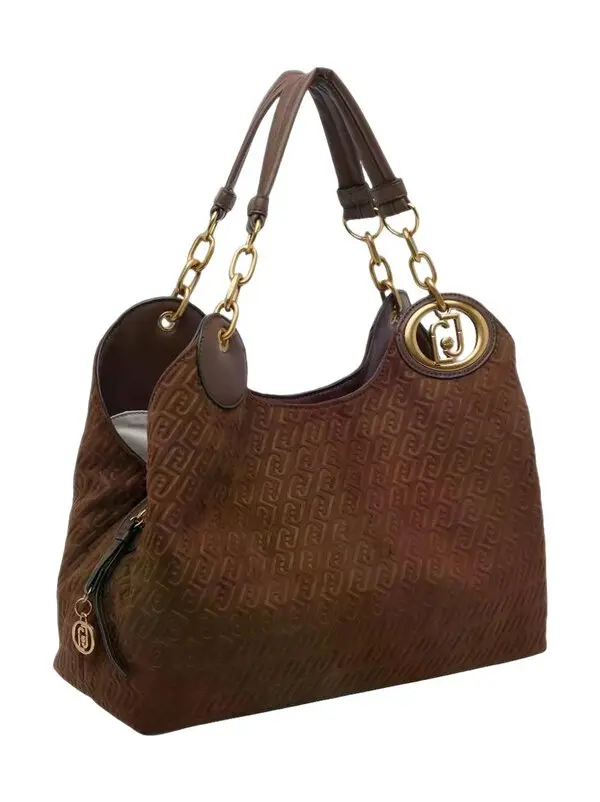 Liu Jo Monogram-embossed Chain-link Tote Bag - Brown