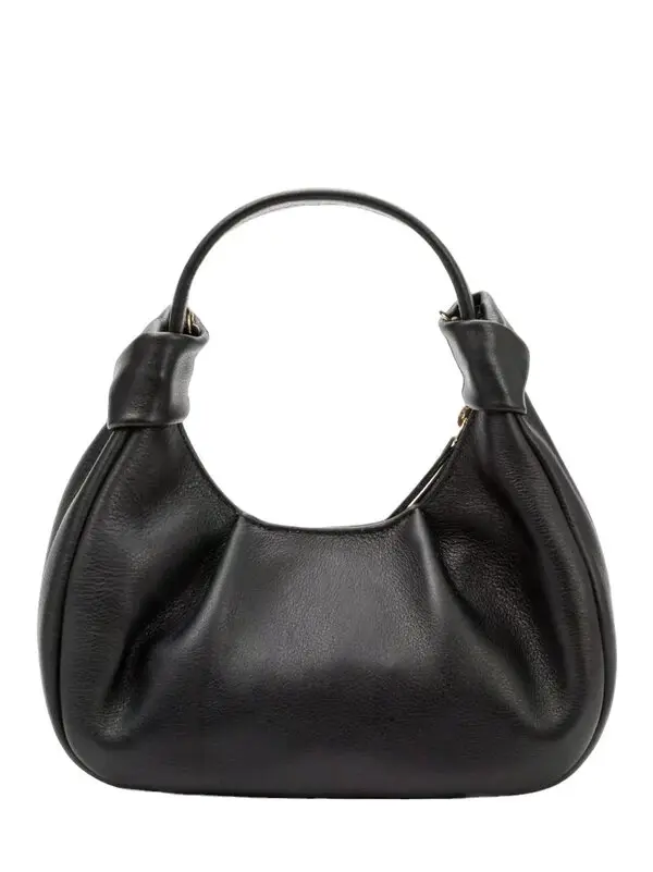 LA PORTEGNA Anita Knotted Leather Tote Bag - Black