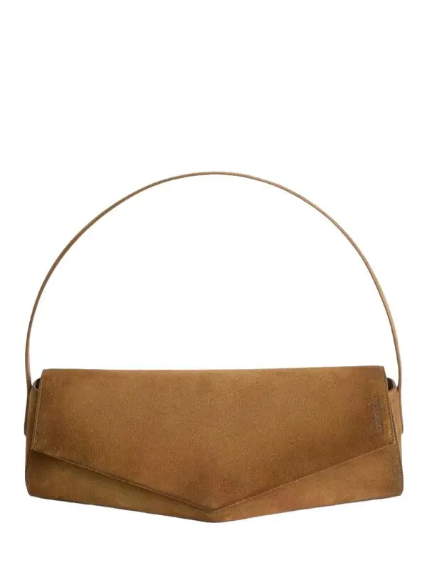JIL SANDER Kante Suede Shoulder Bag - Brown