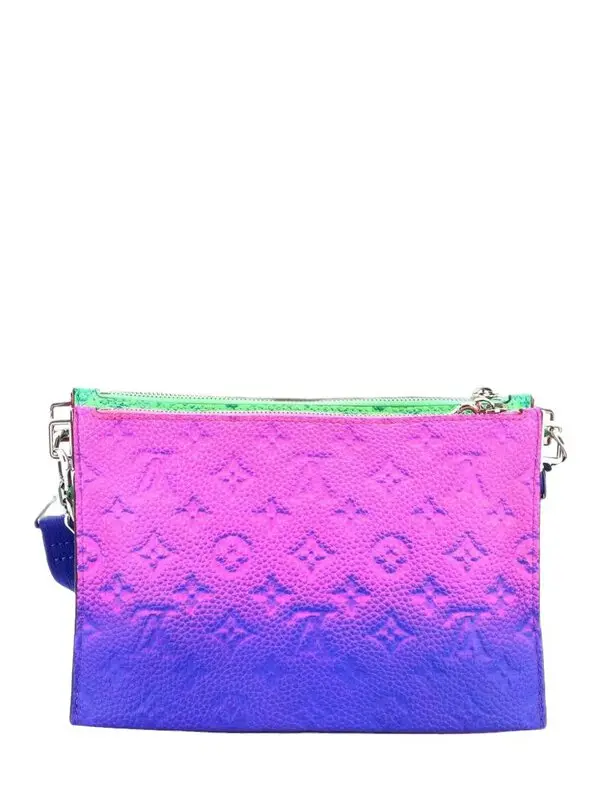 LOUIS VUITTON Trio Pouch Messenger Bag Limited Edition Illusion Monogram Taurillon Leather Crossbody Bag - Multicolour