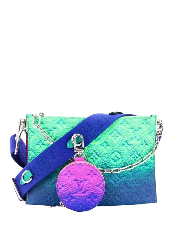 LOUIS VUITTON Trio Pouch Messenger Bag Limited Edition Illusion Monogram Taurillon Leather Crossbody Bag - Multicolour