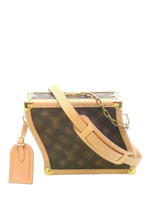LOUIS VUITTON 2021-2026 Monogram Blurry Wavy Clutch Box With Strap Crossbody Bag - Brown
