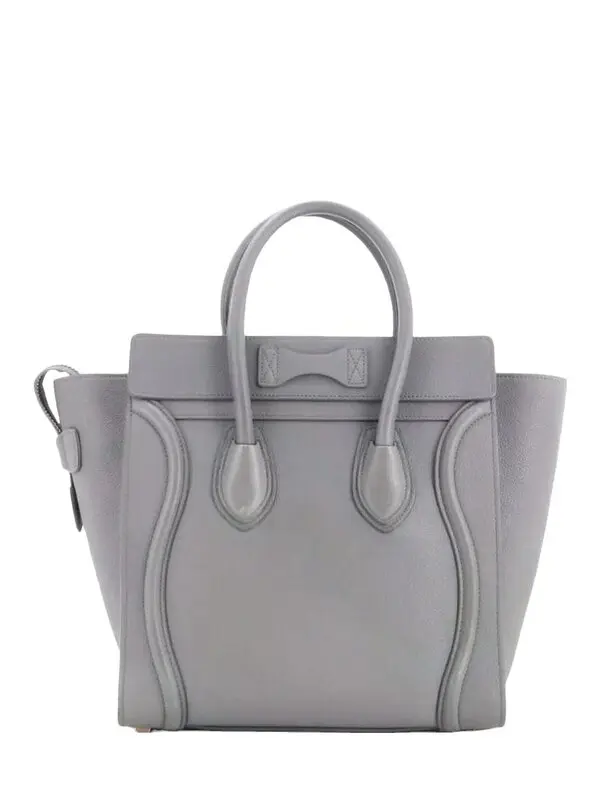 Celine Luggage Bag Grainy Leather Micro Tote Bag - Grey