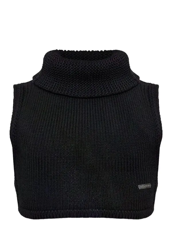 Dsquared2 Turtleneck Cropped Vest - Black