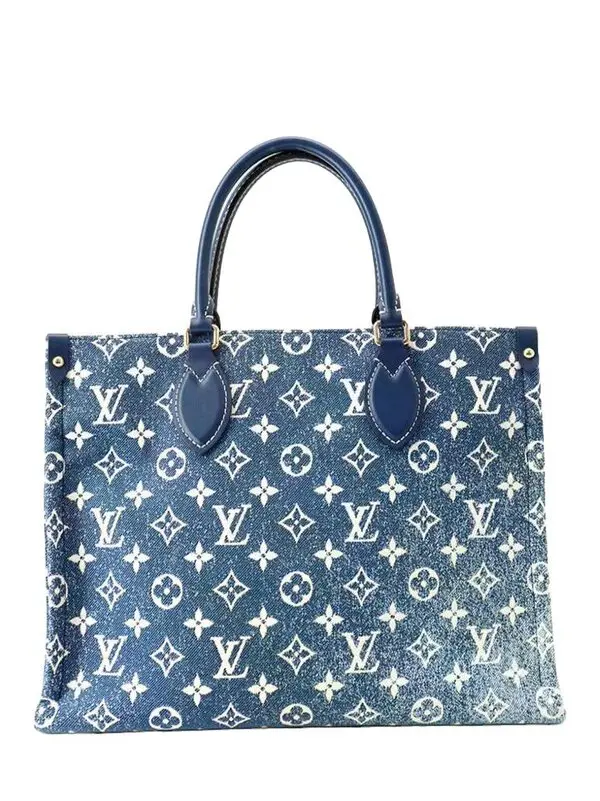 LOUIS VUITTON 2021-2026 Monogram Denim Onthego Mm Satchel - Blue