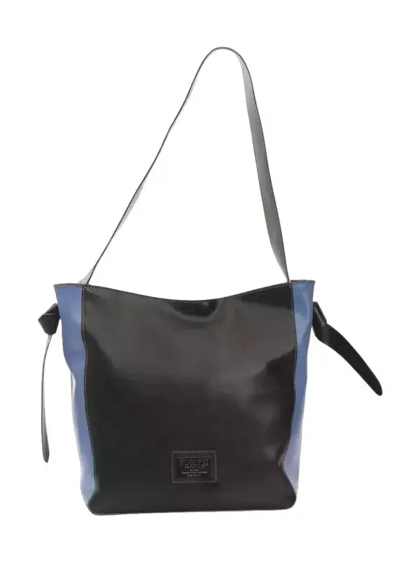 POMPEI DONATELLA Knotted-detail Leather Shoulder Bag - Black