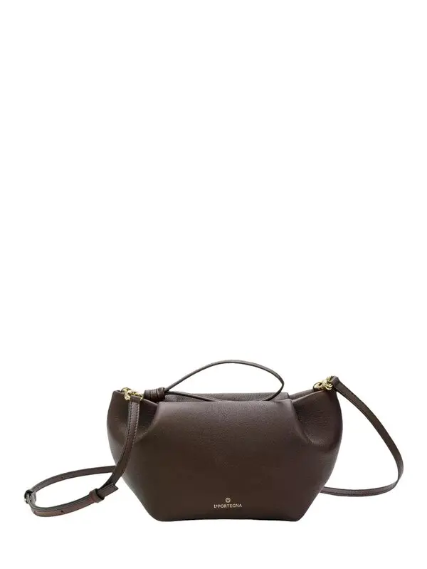 LA PORTEGNA Small Martita Leather Clutch Bag - Brown