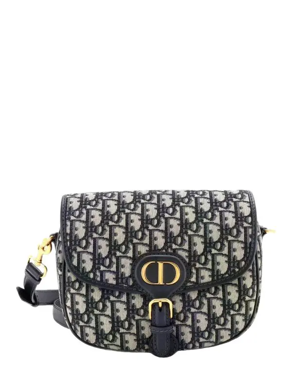 Dior Bobby Flap Bag Oblique Canvas Medium Crossbody Bag - Blue