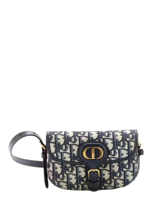 Dior Bobby Flap Bag Oblique Canvas East West Shoulder Bag - Blue