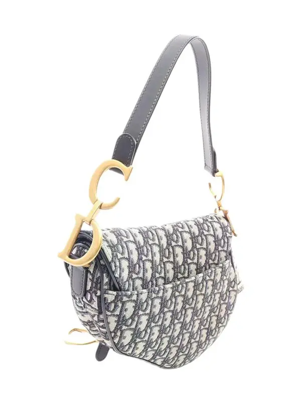 Dior 2010-2026 Oblique Canvas Saddle Bag Shoulder Bag - Blue
