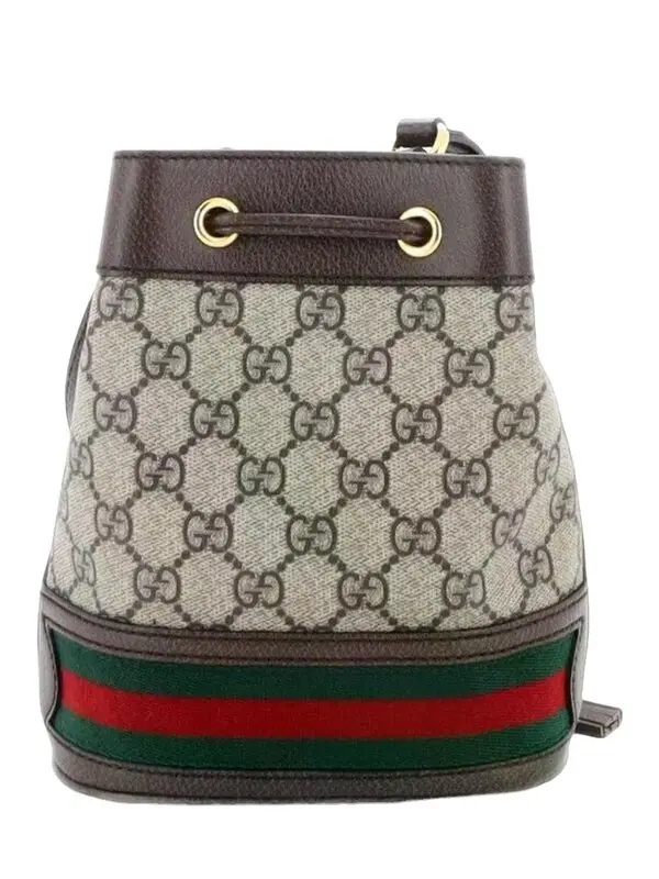 Gucci Ophidia Gg Coated Canvas Mini Bucket Bag - Brown