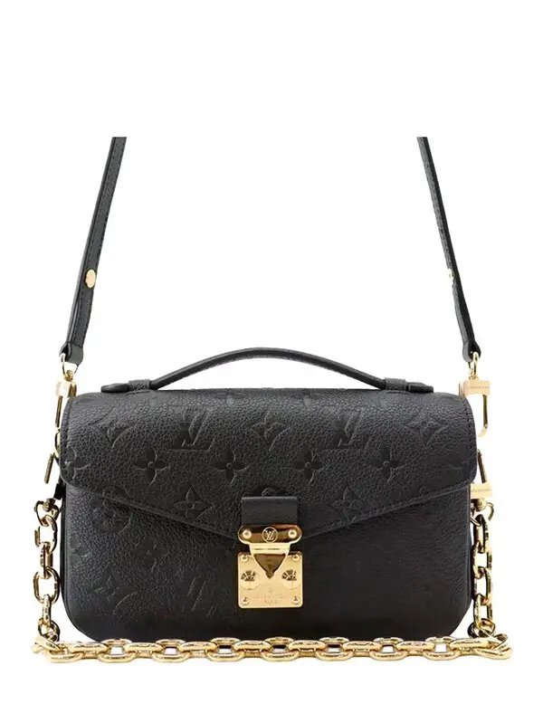 LOUIS VUITTON 2010-2026 Monogram Empreinte Pochette Metis East West Satchel - Black