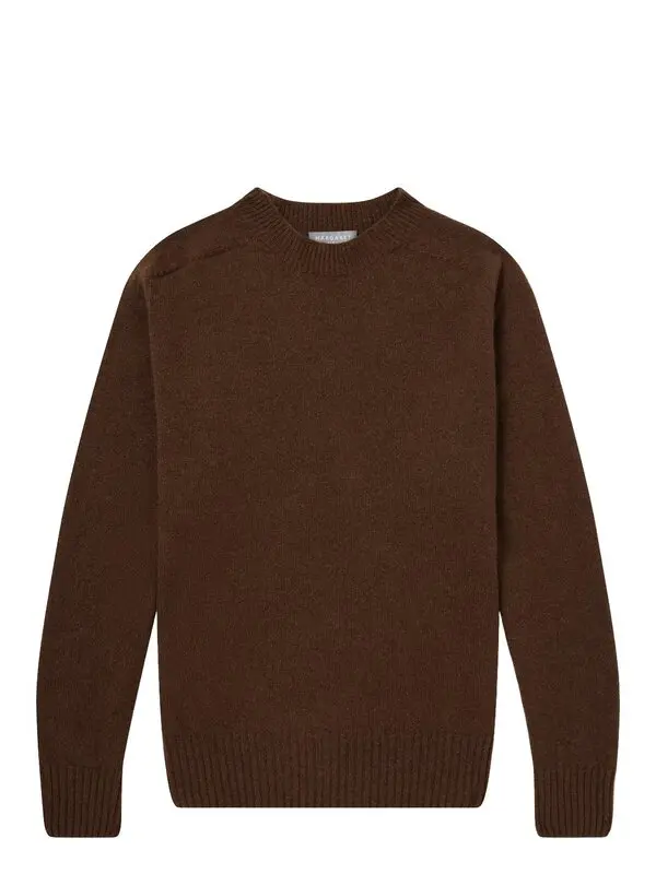 MARGARET HOWELL Seamless Merino Wool And Cashmere-blend Sweater - Brown