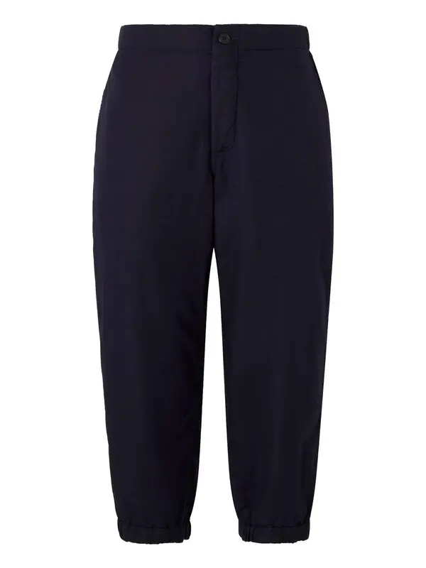 CASEY CASEY Snow Tapered Cotton And Linen-blend Trousers - Navy