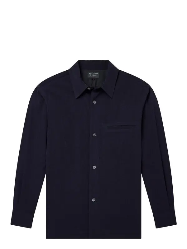 MARGARET HOWELL Brushed Wool-twill Shirt - Blue