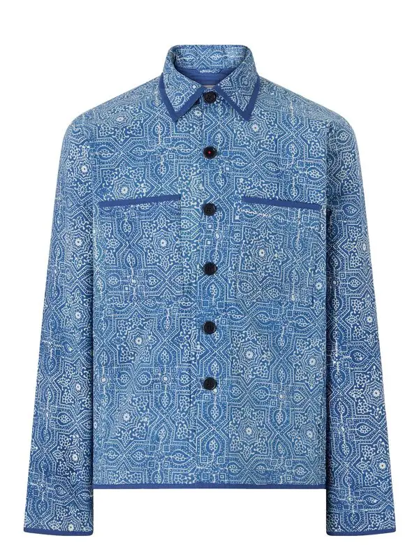 KARDO Wynton Printed Cotton Blouson Jacket - Blue