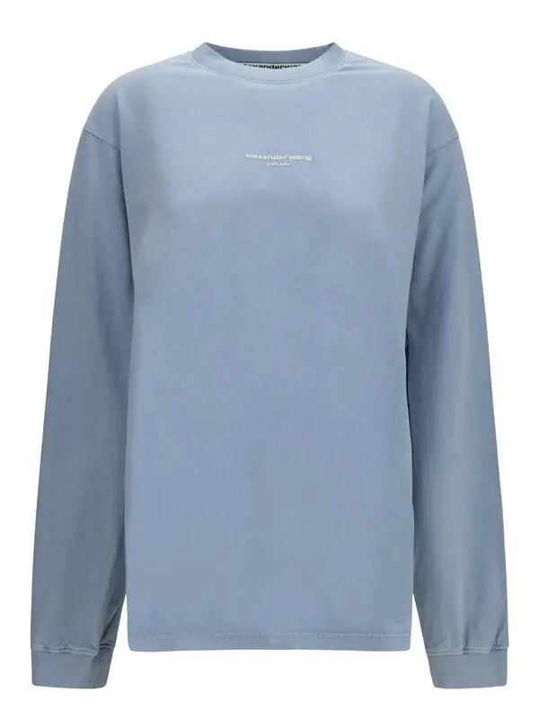 Alexander Wang Long-sleeve Logo T-shirt - Blue