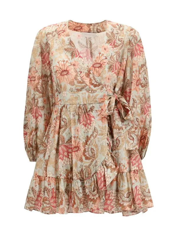 Zimmermann Daylight Wrap Mini Dress - Pink